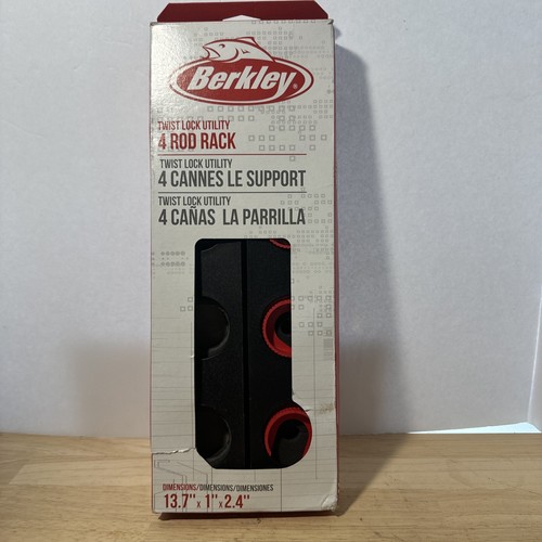 Berkley Twist Lock Fishing Rod Rack, Stores 4 Rods, Black, Soft Foam ...