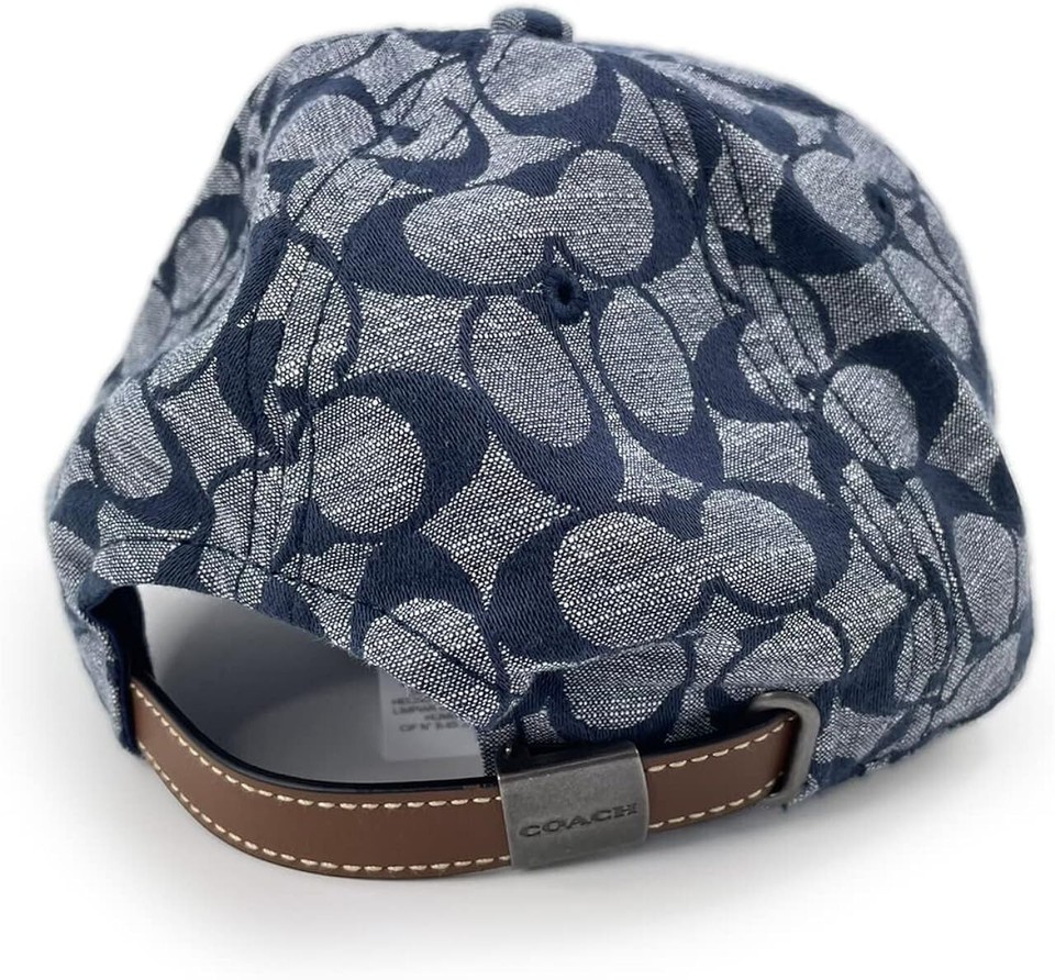 Coach C6679 Blue Denim Chambray Cotton Adjustable Baseball Cap Hat ...