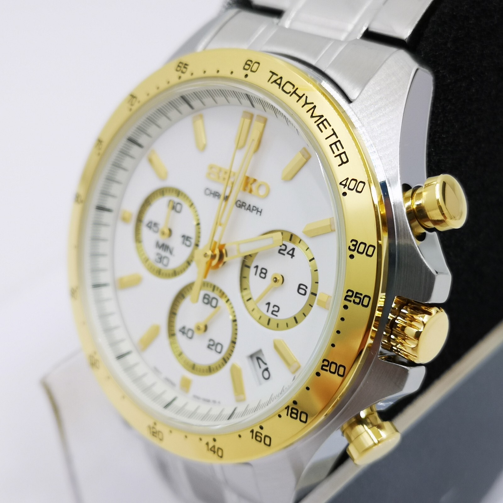 SEIKO Spirit SBTR024 White Gold Silver Stainless Steel Men`s Watch New ...