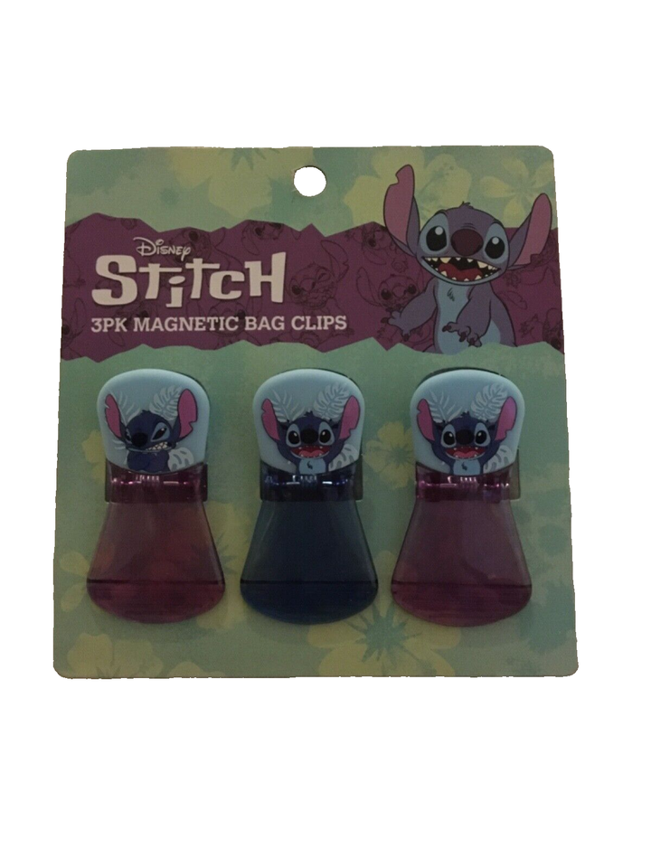 Disney Stitch 3 Pack Magnetic Bag Clips NIP | eBay