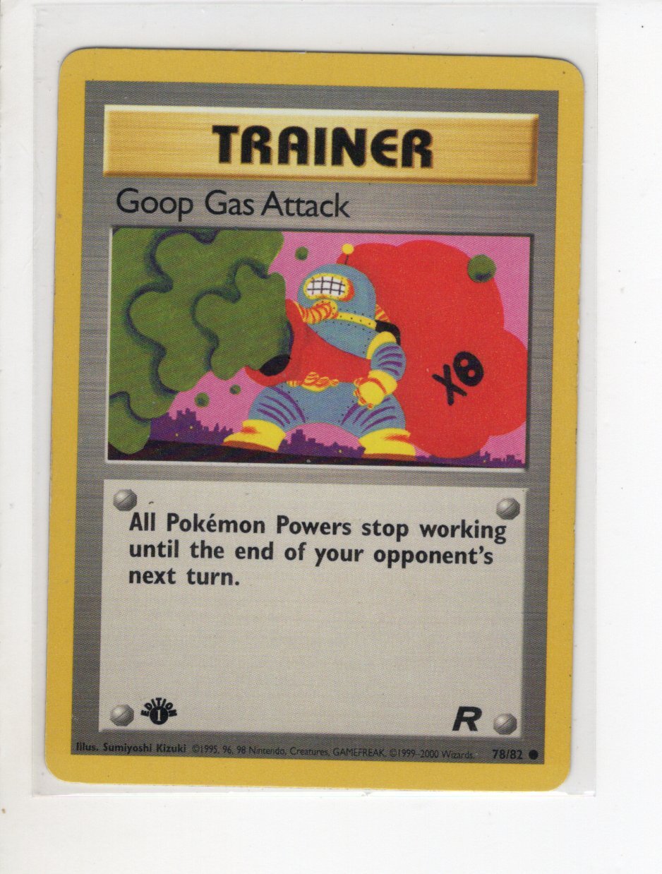 GOOP GAS ATTACK TRAINER TEAM ROCKET SET 1ST EDITION POKEMON CARD 78/82 ...