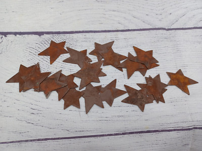 20 Rusty 1" x 1-5/16" Whimsical Flat Stars, Primitive, Craft Supplies ...