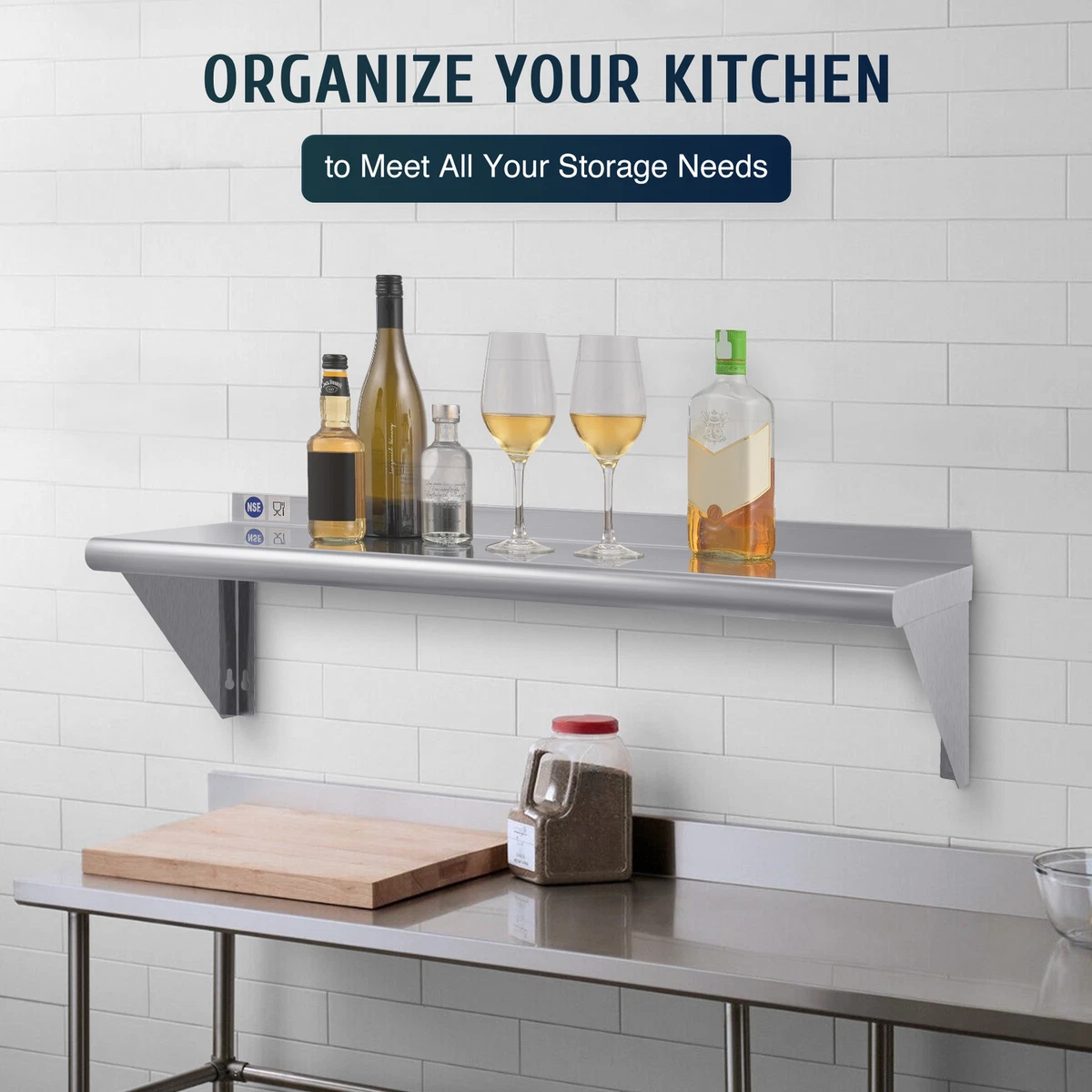 Stainless Steel Floating Shelves Kitchen