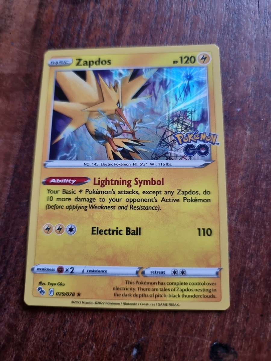 Pokemon GO Zapdos Card Pokemon Card TCG - Zapdos - 029/078 - Pokemon Go ...