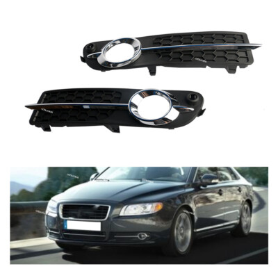 2x L&R Bumper Fog Light Lamp Cover w/ Chrome Moulding Trim For Volvo ...