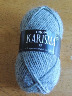 Superwash wool yarn Drops KARISMA COLOR 21 GRAY 50G FAST SHIPPING Made ...