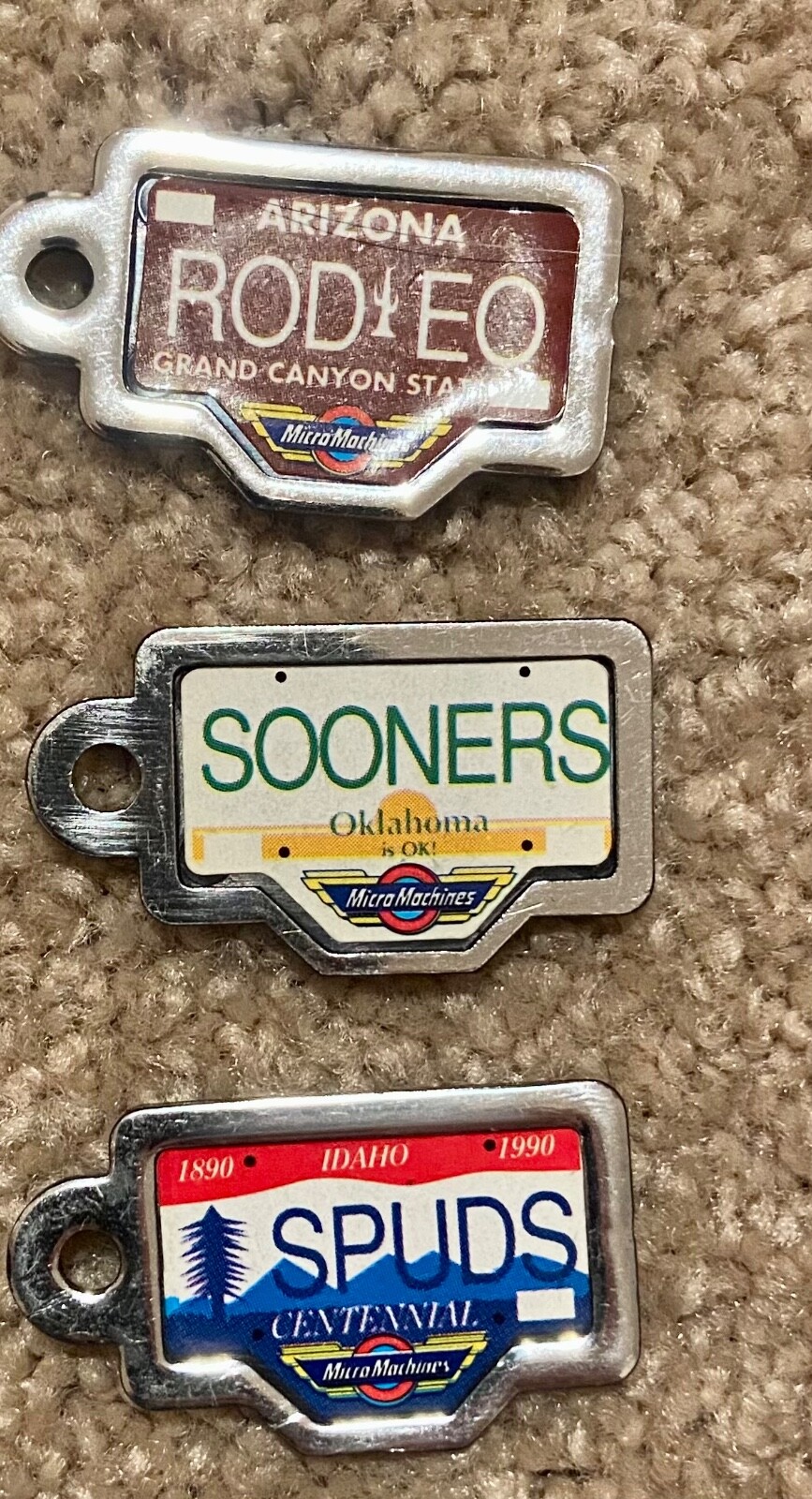 Toy Lot 3 Vintage Galoob Micro Machines Keychain License Plates ...