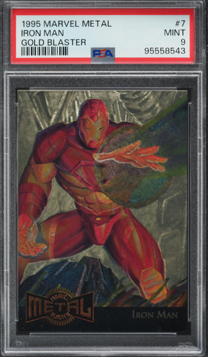 1995 Marvel Metal IRON MAN Gold Blaster Limited Edition 7/18 #7 PSA 9 ...