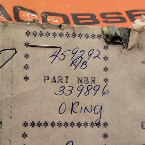 Jacobsen 339896 O Ring .351 ID .072 Dia HR 800 Genuine OEM NOS | eBay