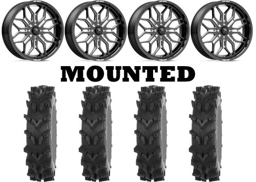 Kit 4 High Lifter Out&Back MaxD Tires 36x9-20 on MSA M47 Sniper Black ...
