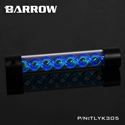 Barrow T-Virus Acrylic Blue Helix Watercooling Reservoir 305mm - Black ...