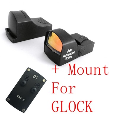 ADE RD3-009 Red Dot Sight+OPTIC PLATE for GLOCK 17 19 20 22 26 34 40 43 ...