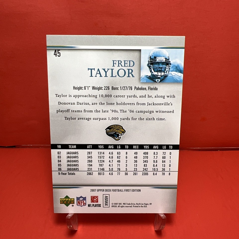 2007 Upper Deck First Edition Gold Fred Taylor #45 Mint🦄 | eBay