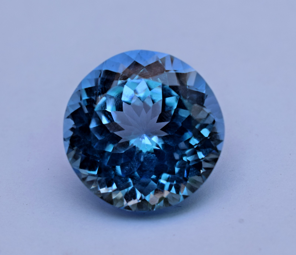 30 Ct Natural Santa Maria Blue Aquamarine Round Cut Certified Loose ...