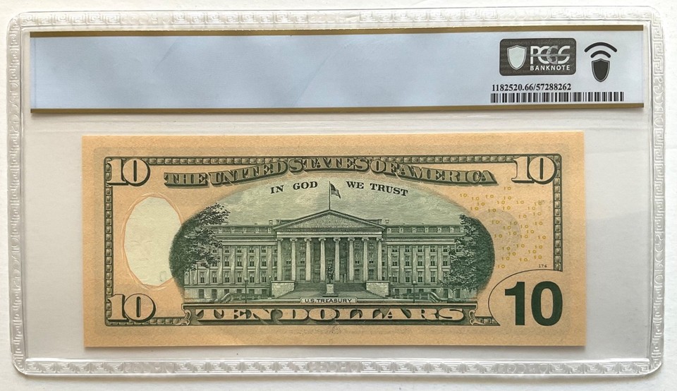 Fancy Serial Number, $10 Dollar Bill “Ladder”, # 01234567, PCGS Graded ...