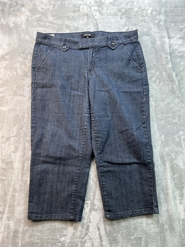 Daisy Fuentes Jeans Crop Capri Slash Pocket Trouser Womens Sz 12 Dark ...