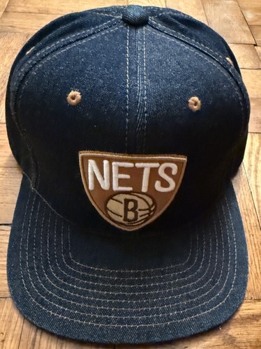 Brooklyn Nets Mitchell & Ness Denim Hi Crown Adjustable Leather Strap Hat. | eBay