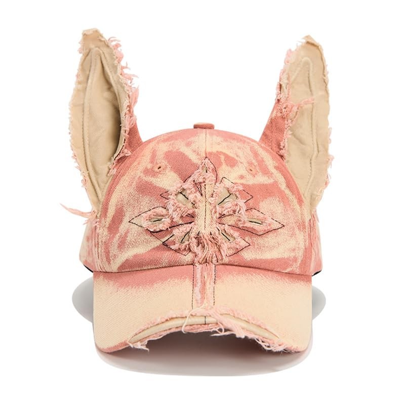 Doberman Ear Hat Washed Denim Baseball Cap Y2k Ragged Style Sun Hat ...