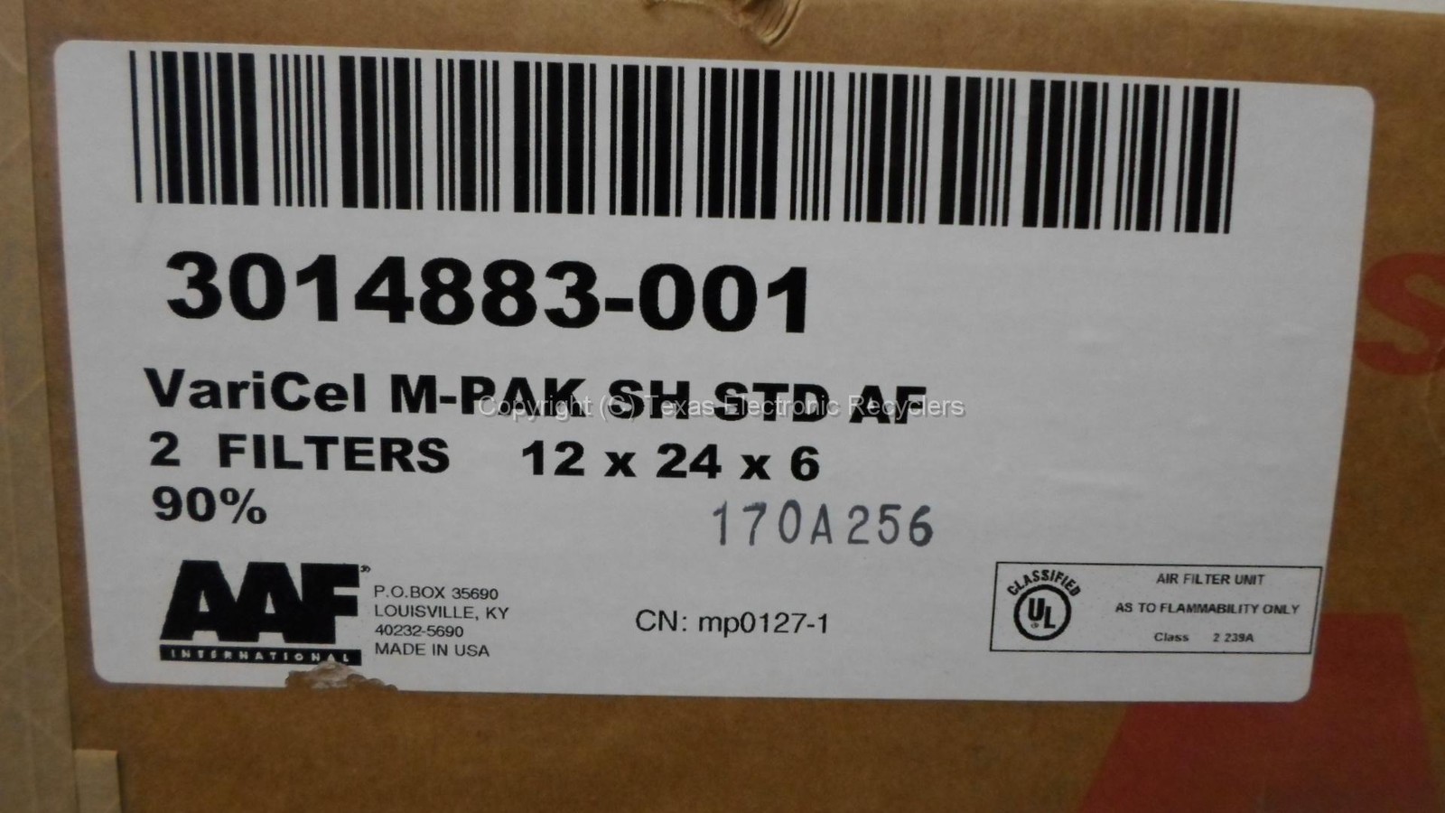 NEW OPEN BOX - AAF 3014883-001 VariCel M-PAK SH STD AF 12x24x6 Air ...