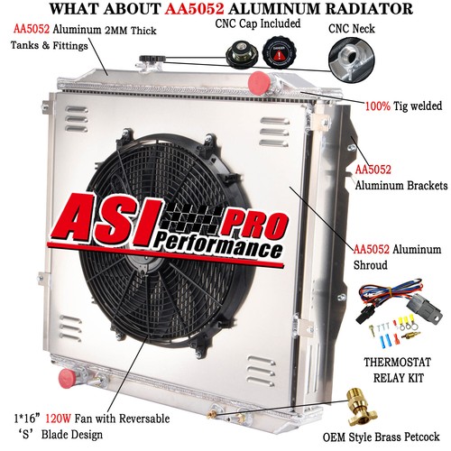 4 Row Radiator&Shroud Fan Fits 1996-2002 Toyota 4Runner Pickup 2.7L L4 ...