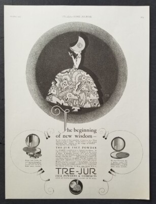 Tre-Jur Face Powders & Compacts 1925 Ad Great Hans Flato Illustration ...