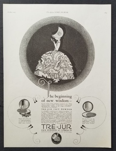Tre-Jur Face Powders & Compacts 1925 Ad Great Hans Flato Illustration ...