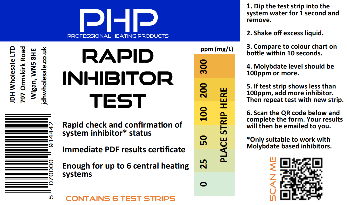 PHP Rapid Inhibitor Test Kit for Central Heating & Underfloor + PDF ...