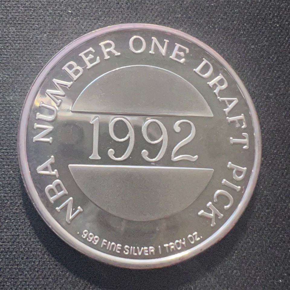 1992 Shaquille O'Neal NBA Basketball 1 oz .999 Silver Bullion Round # ...