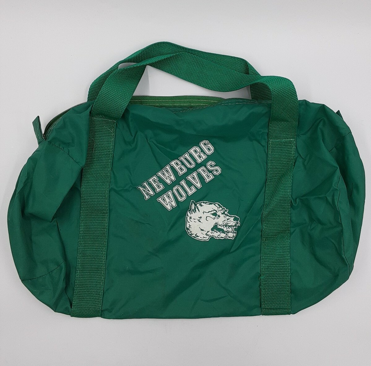 NEWBURG WOLVES Retro Duffle Bag Green Lightweight Nylon Gym Bag Vintage ...