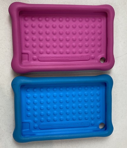2 Amazon Free Time Pink & Blue Kid-Proof Cases Fire Tablet 7.5 x 4.5 ...