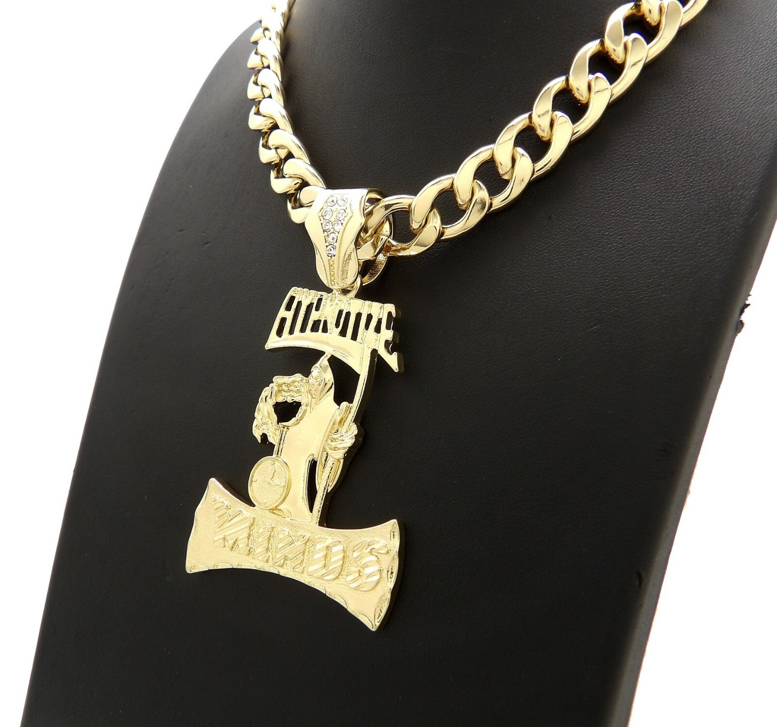 Hip Hop Iced HYPNOTIZE MINDS Pendant & 18" 20" 24" Cuban Chain Bling ...