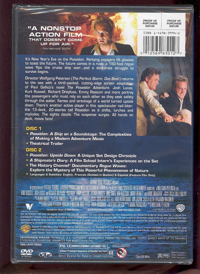 Poseidon (DVD, 2006, 2-Disc Set, Special Edition,NEW) 12569830127| eBay