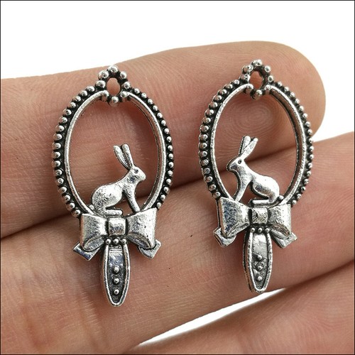 60X rabbit mirror Antique Silver Charms Pendants For Jewelry Making DIY ...