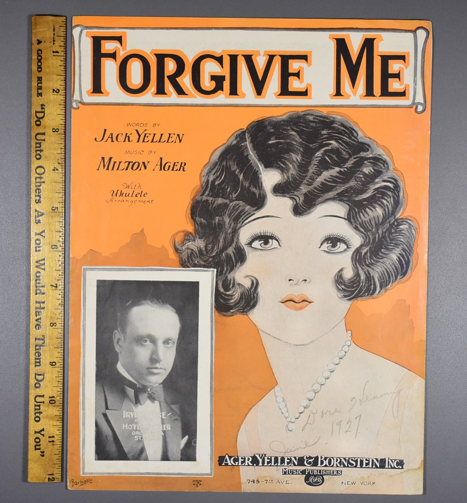 Vintage Sheet Music 1927 Forgive Me Jack Yellen Milton Ager - Irving ...