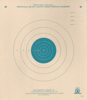 B-2 Blue [B2(blue)] 50 Foot Slow Fire Pistol Target on Tag (40 pc) FREE ...