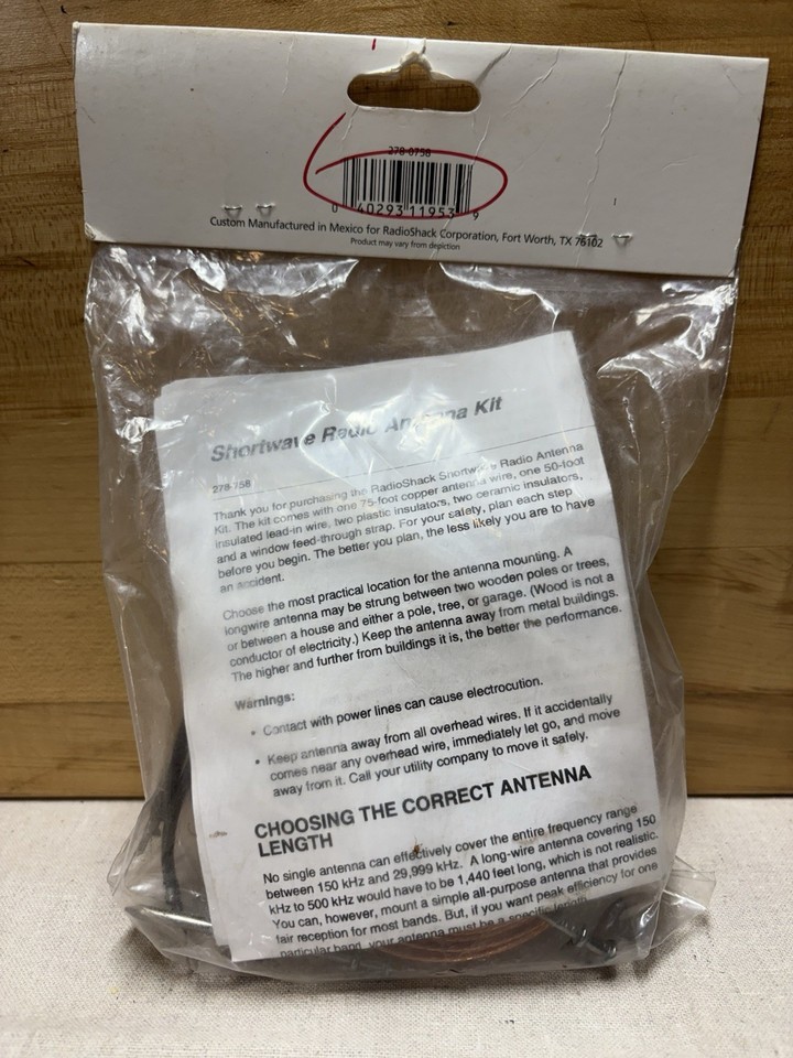 NEW Vintage Radio Shack Shortwave Radio Antenna Kit #278-758 Copper | eBay