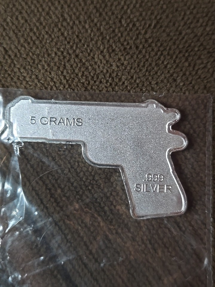 5 Gram .999 Silver Handgun | eBay