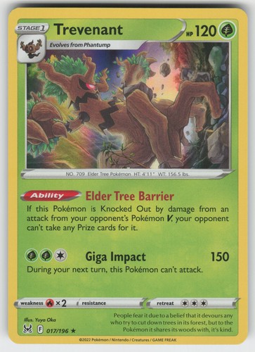 Trevenant Holo Rare SWSH11: Lost Origin 017/196 Pokemon | eBay