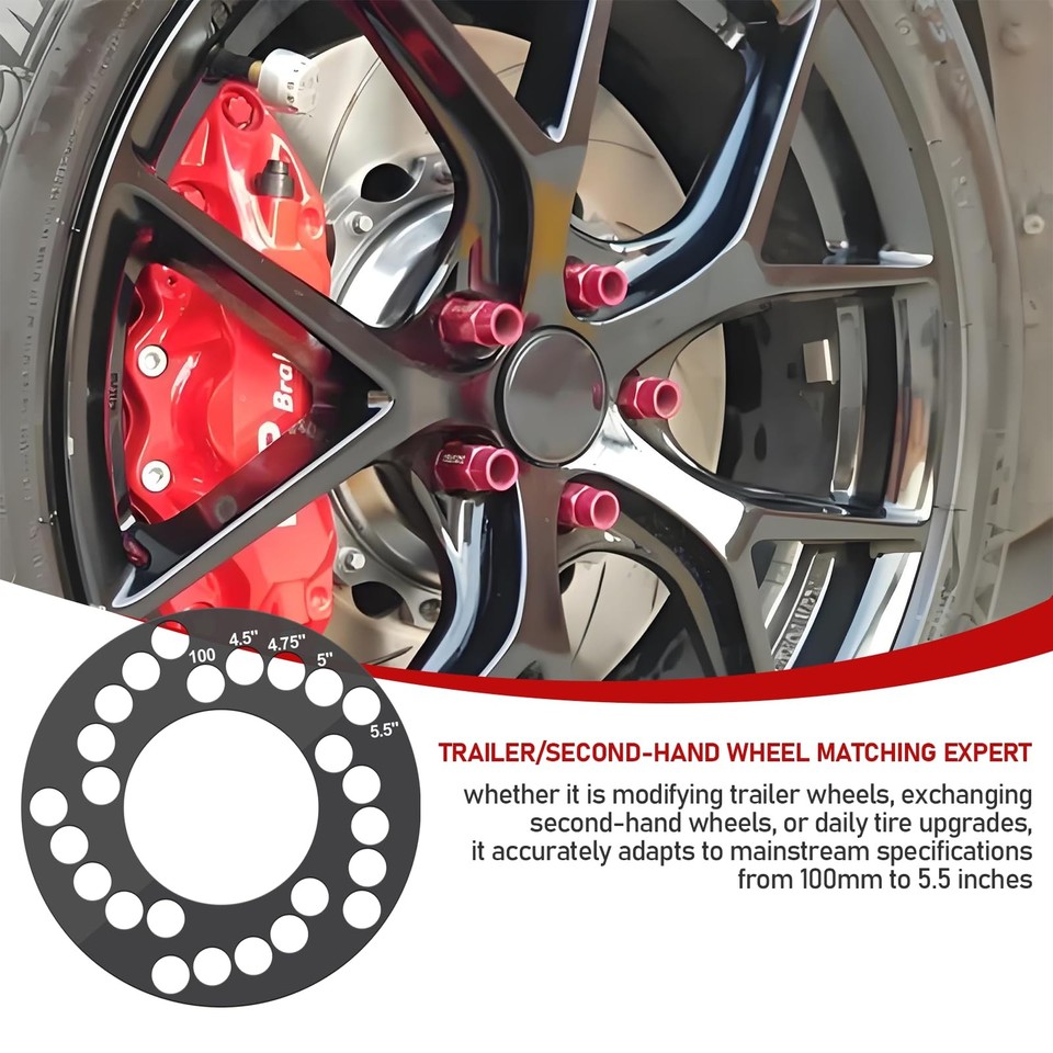 Wheel Bolt Pattern Measuring Tool, Universal 5 Lug Template Gauge for 5 ...