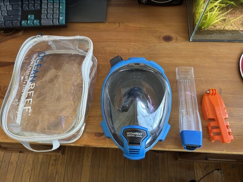 Ocean Reef Aria QR+ Full Face Snorkeling Mask Large/X-Large Blue, Go ...