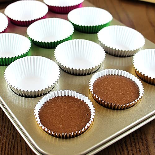300 Pack Gold Metallic Cupcake Liners Muffin Paper Wrappers Baking Cups ...