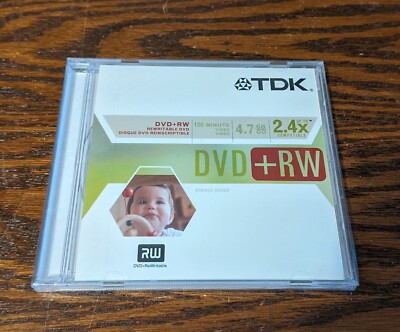 TDK DVD+RW 4.7GB 2.4X Write Speed Rewritable Disc (Brand New & Factory ...