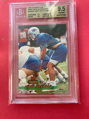 SALE-----1993 Stadium Club #280 Drew Bledsoe RC ERROR BGS 9.5 GEM MINT ...