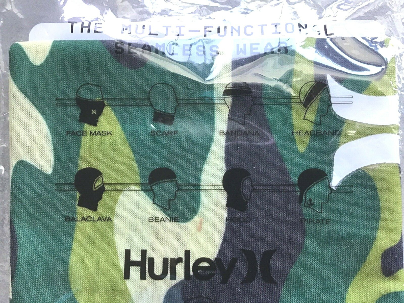 Hurley Multi-Functional Seamless Wear Gaiter Face Mask Camo | eBay