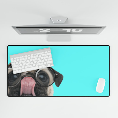 Pug Keyboard and Mouse Desk Pad, 31.5 x 15.5, X Large Desk Mat | eBay