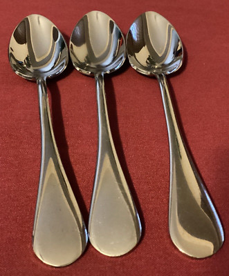 Borromeo Set of 3 Soup Spoons 8" CALDERONI Stainless Flatware Italy | eBay