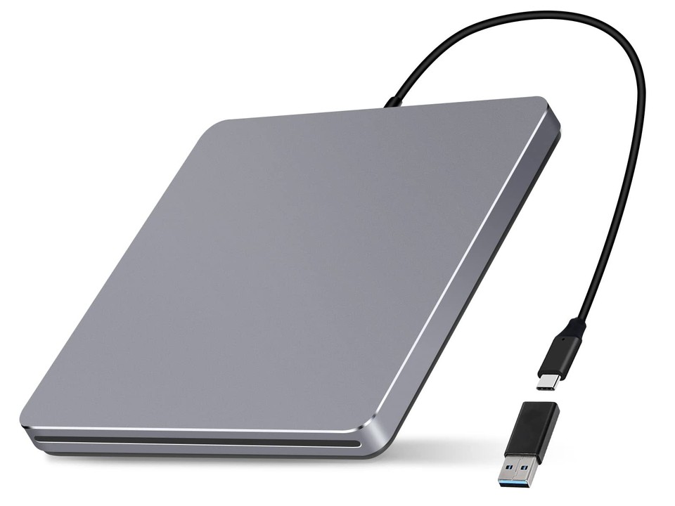 External DVD Drive USB C SuperDrive for Apple, Slot-in CD Drive for Mac ...