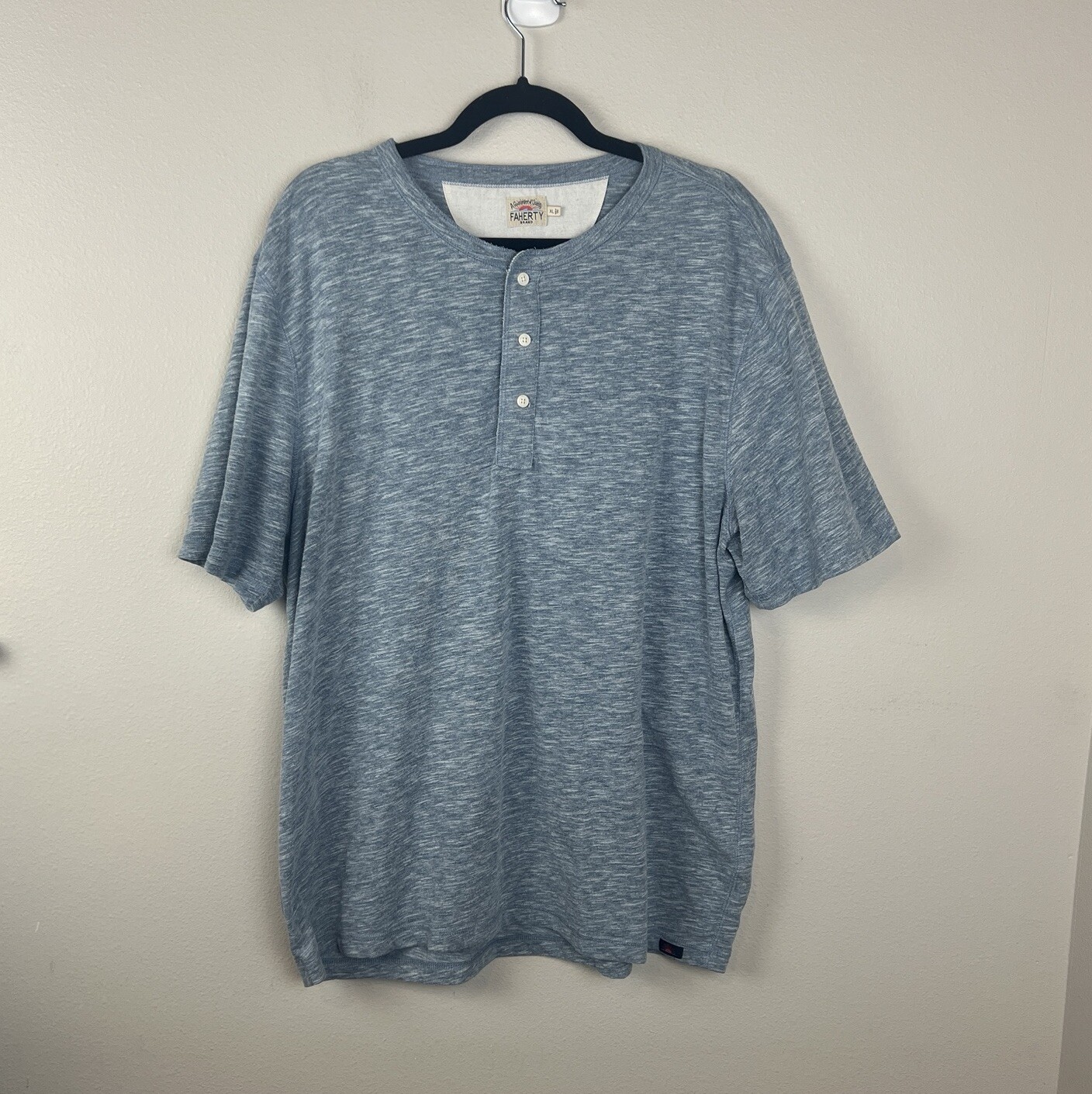 Faherty Henley Short Sleeve T-shirt Men’s Sz XL | eBay
