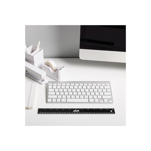 JAM PAPER Strong Aluminum Ruler - 12 Inch - Metal Ruler with Non-Skid ...