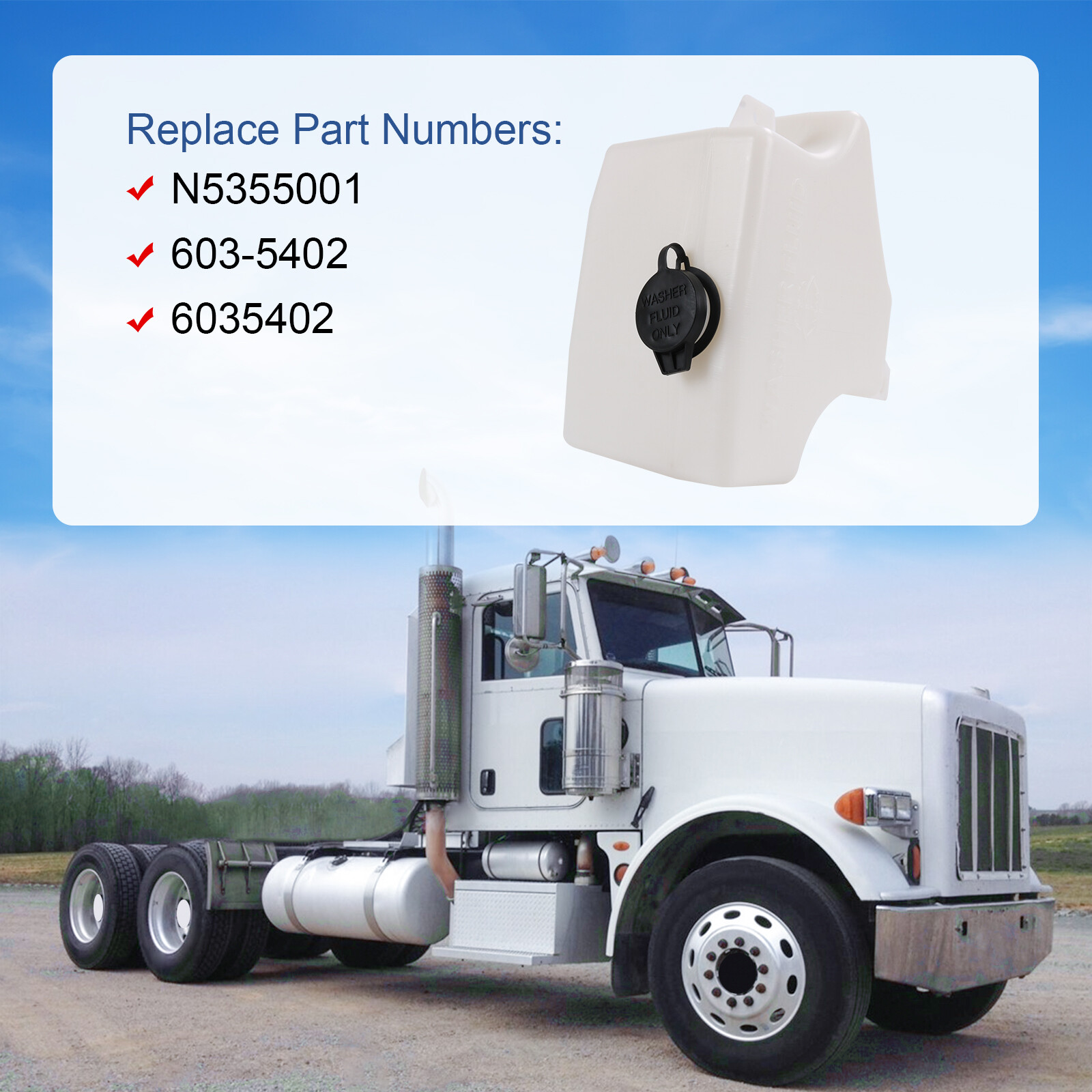 Windshield Washer Reservoir For Peterbilt 320 365 387 Kenworth T680 ...